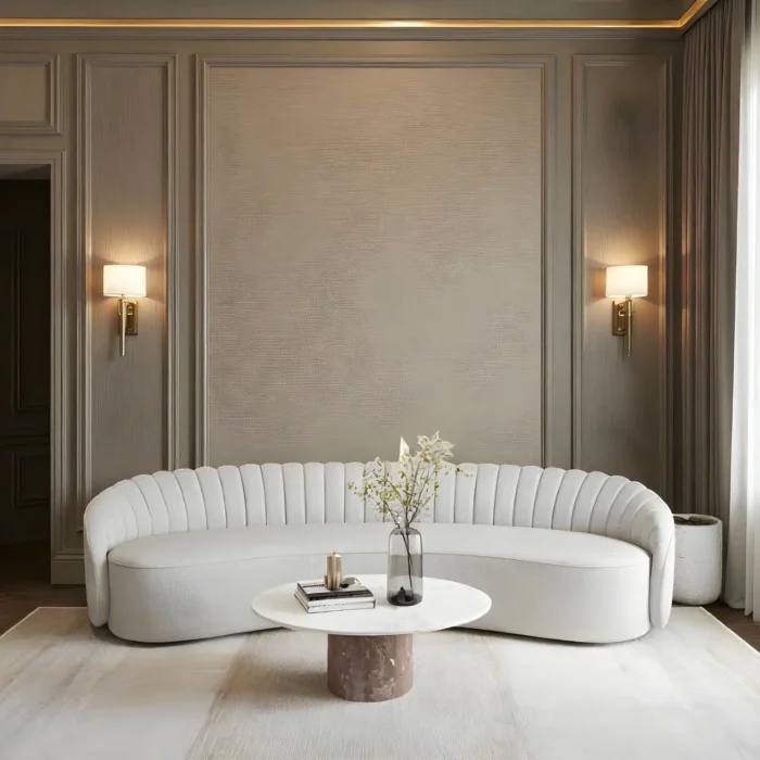 Elysian Pleat Curved Lounge Sofa - Coziness Home